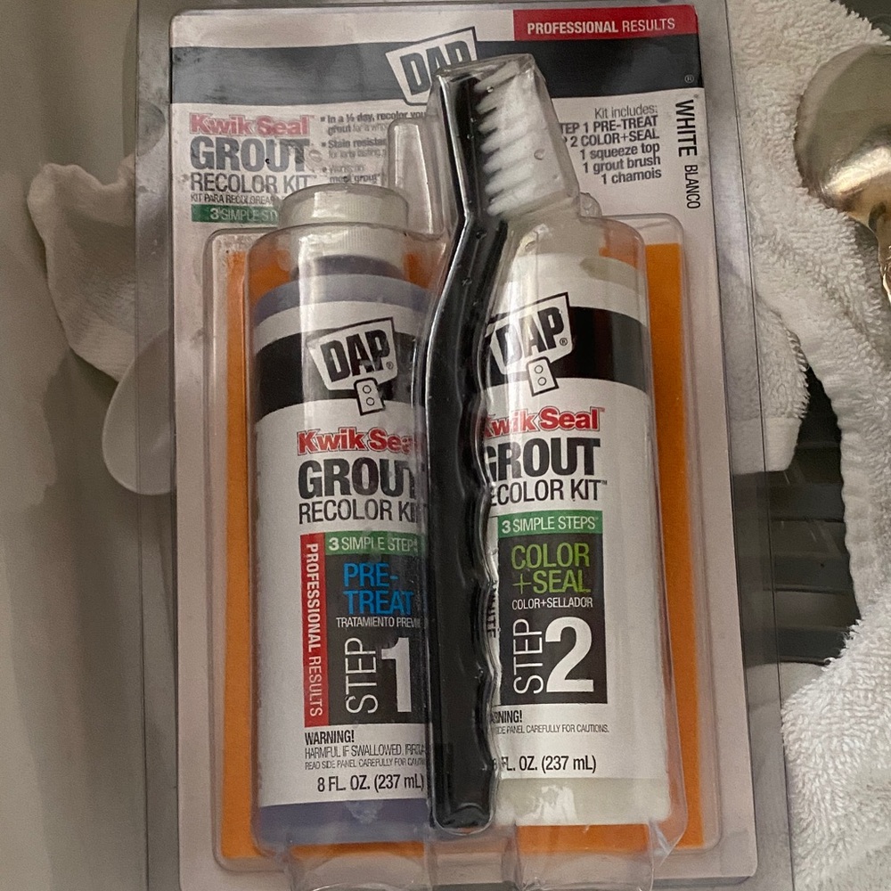 New Kwik Seal Grout Recolor Rejuvenate Kit - White - Gem
